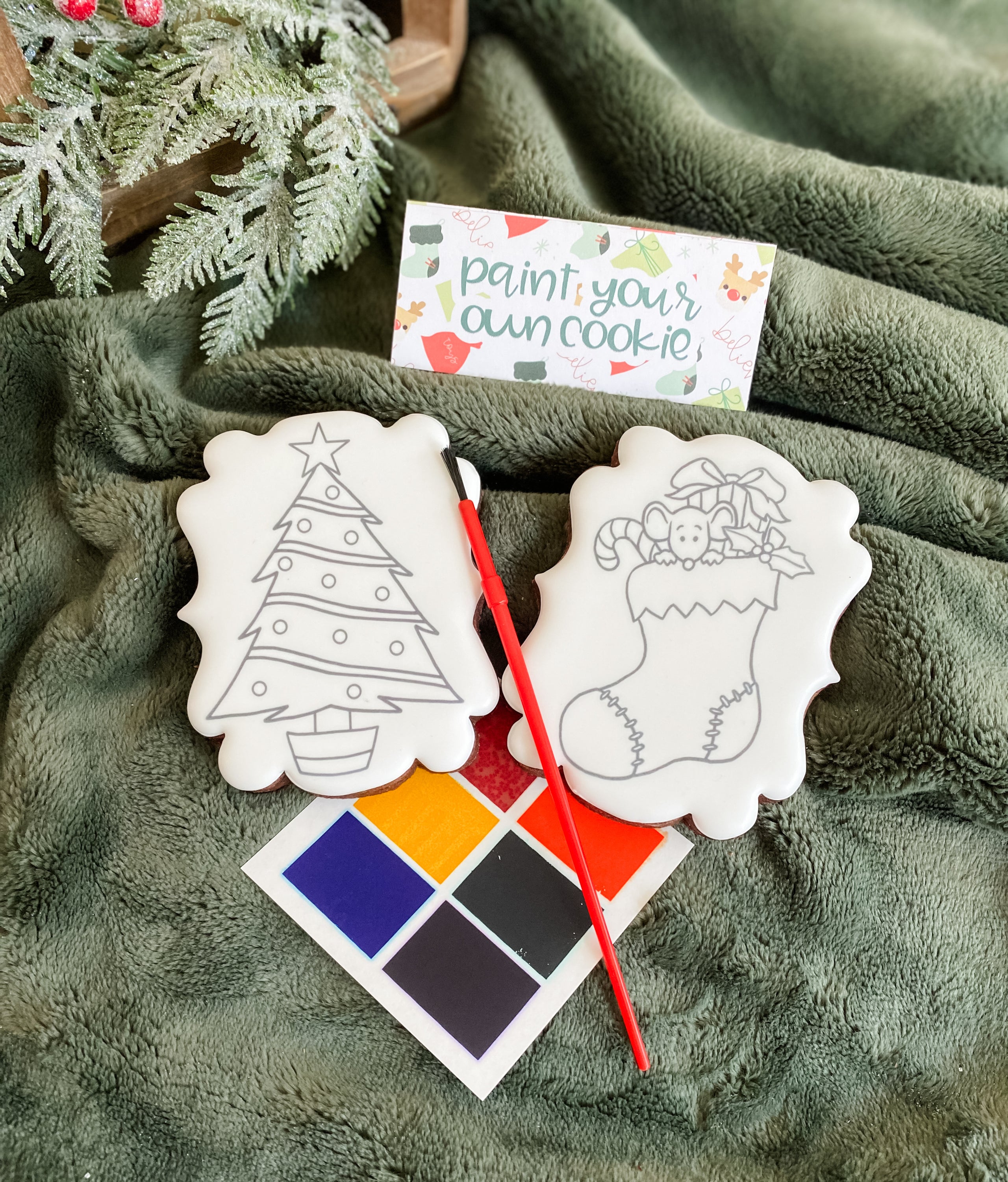Christmas Paint Your Own Cookie | Purple Cottage Cookie Co.